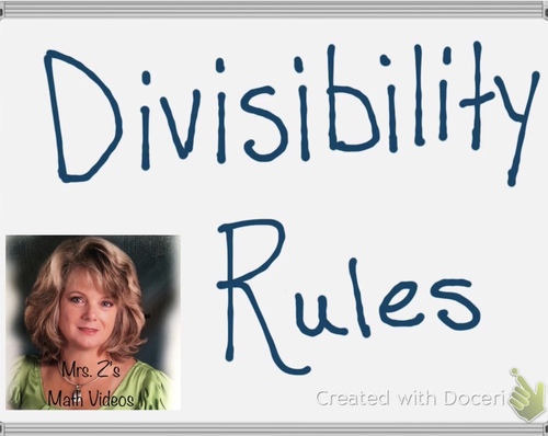 Divisibility Rules, Flipped Class, Distance Learning by Mrs Zs Math Videos