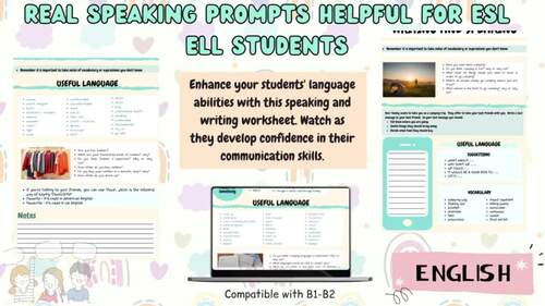 ELL ESL EFL WRITING AND CONVERSATION B1 B2 by Miss Sandy's Classroom