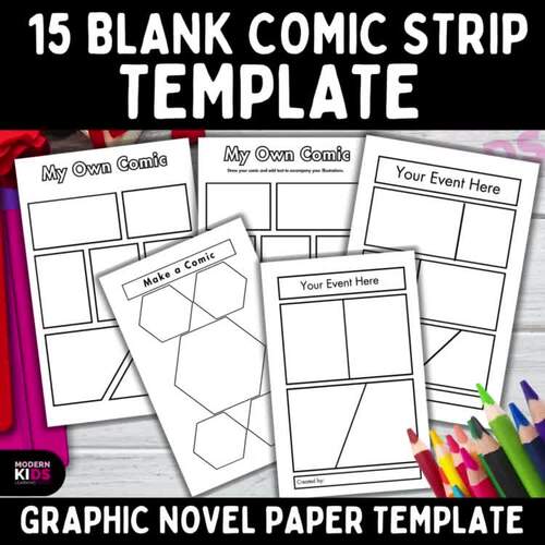 15 Blank Comic Strip Templates | Comic Book & Graphic Novel Paper Designs