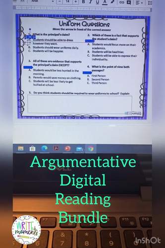 Argumentative Reading Digital Version Bundle- Distance Learning | TpT