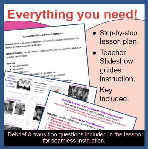 Effects of the Great Depression: US History Lesson Compare Multiple ...