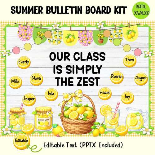 Summer Bulletin Board Kit, Lemonade Classroom Decor, End of Year Display
