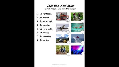 Fun on Vacation. Distance Learning by Robbie's Dynamic English Lessons