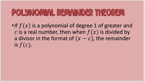 Polynomial Remainder And Factor Theorem No Prep Lesson | TPT