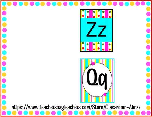 Printable Alphabet Posters, Bright Classroom Alphabet Posters, Editable ...