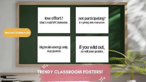 Funny Gen Z Classroom Posters | Middle & High School Classroom Decor