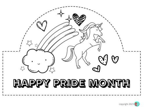 Happy PRIDE MONTH HATS | COLOR CUT + PASTE HAT ACTIVITY | MAKE PRIDE ...