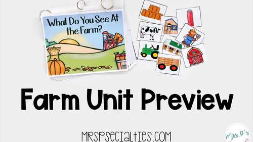Farm Special Education Theme Unit - Hands On - Leveled - Adapted Unit