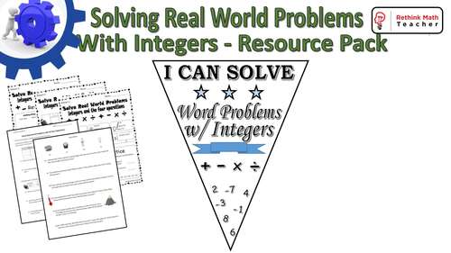 DIGITAL BUNDLE - Solve Integers Word Problems using all 4 Operations