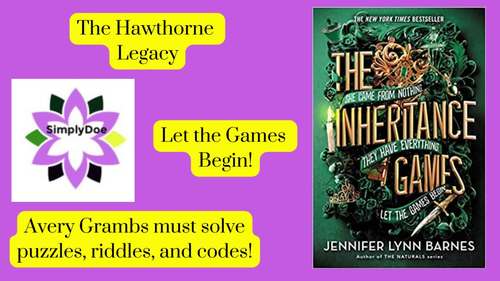 The Inheritance Games Novel Study by SimplyDoe | TPT