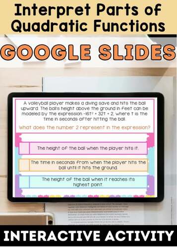 Interpreting Quadratic Functions from Word Problems | Google Slides