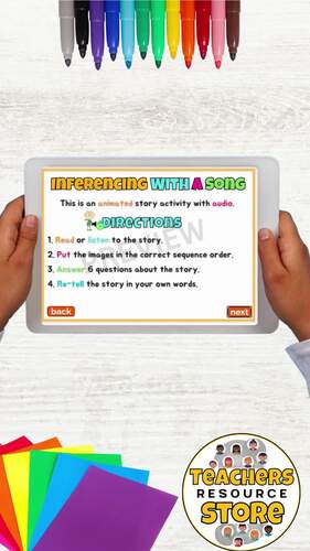 Sequencing and Inferencing Animated Boom Cards™ Digital Resources