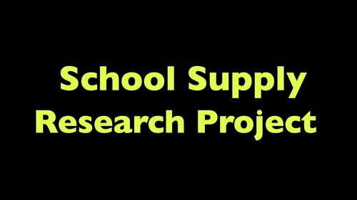 Back to School: A School Supply Research Project! | TPT