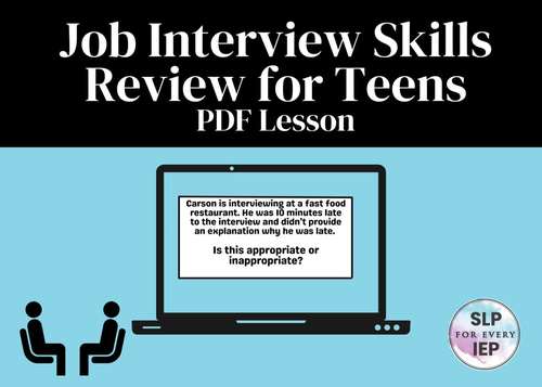 Job Interview Skills for Teens-Vocational Training PDF Lesson | TPT