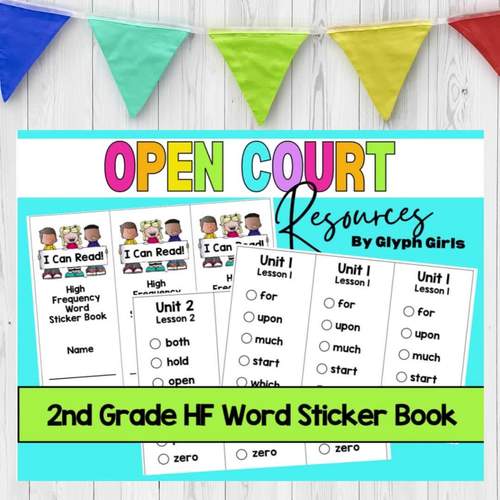Open Court 2nd Grade High Frequency Word Sticker Book by Glyph Girls
