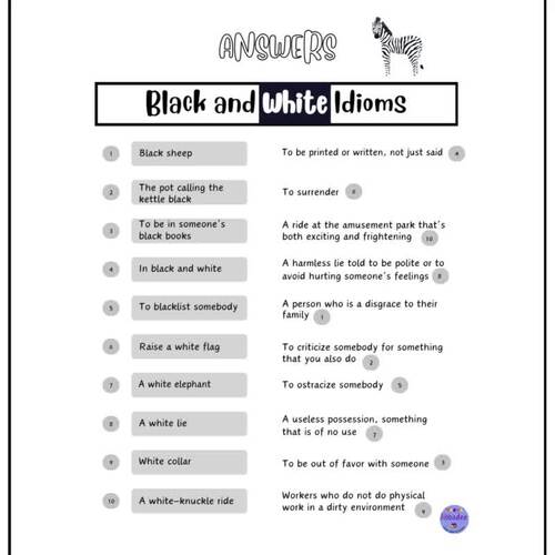 Idioms worksheets,idiom activity & games,idiom meanings,4th-12th grades ...