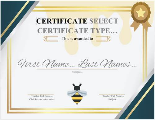Spelling Bee Automatic Certificate 1 Plus x10 by Tech Helper | TPT