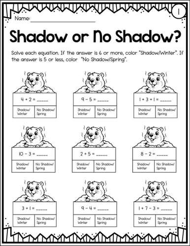 Fun Groundhog Day Math & Literacy Worksheets: 1st & 2nd Grade Activities