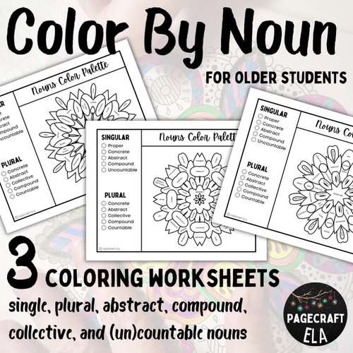 Color By Noun | Singular, Plural, Abstract, Compound, Collective, (Un ...