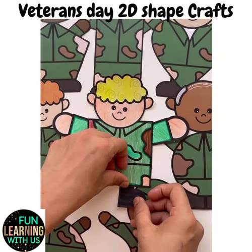 Build an Army 2D Shapes Craftivity | Veterans Day Memorial Day Bulletin ...