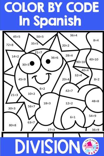 Spanish WEATHER Color by Number Code Division Coloring Pages SPRING ...