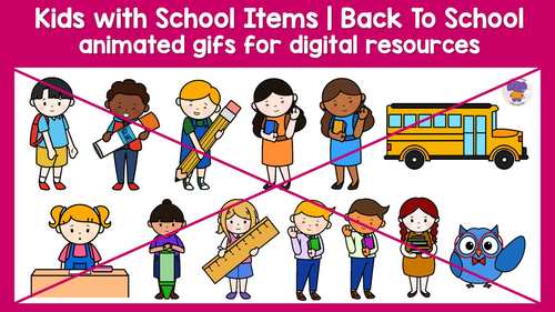 Animated GIFs School Kids | Back to School Clipart Animation | TPT