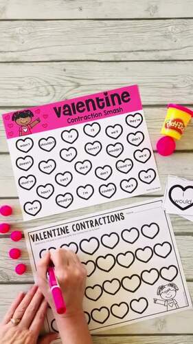Valentine Contraction Smash - A February Contractions Activity | TPT