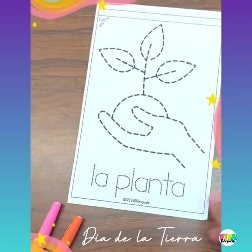 Día de la Tierra | Earth Day Words Tracing Drawing & Motor Fine in Spanish
