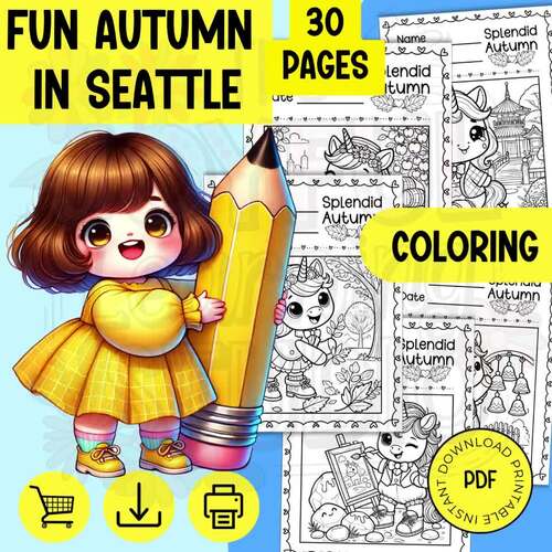Cute Unicorn Autumn Coloring Pages | Big and Bold Coloring Activity Sheets