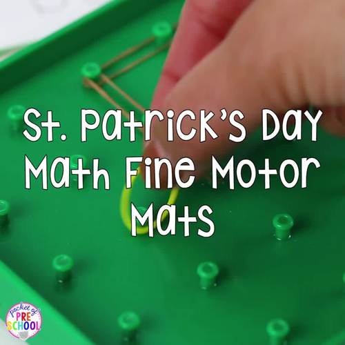 St. Patrick's Day Fine Motor Math Mats for Preschool, Pre-K, and ...