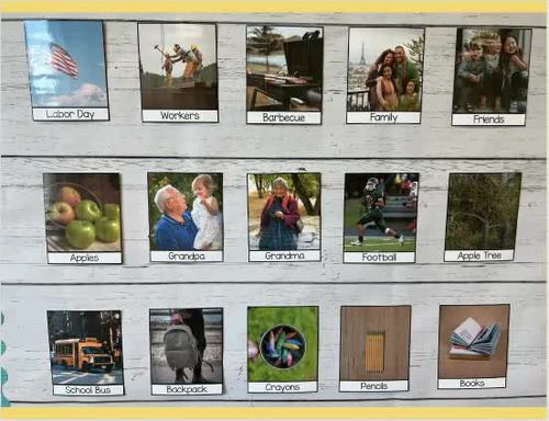 Monthly Bulletin Board Words September ESL newcomers writing vocabulary