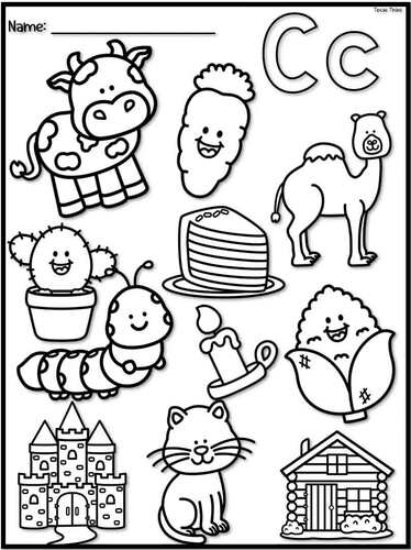 $1 Deal - Alphabet - Coloring Page- Beginning Sounds- Fine Motor