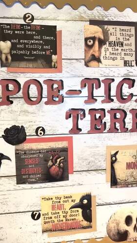 Edgar Allan Poe Bulletin Board Halloween Classroom Decor Read Middle ...