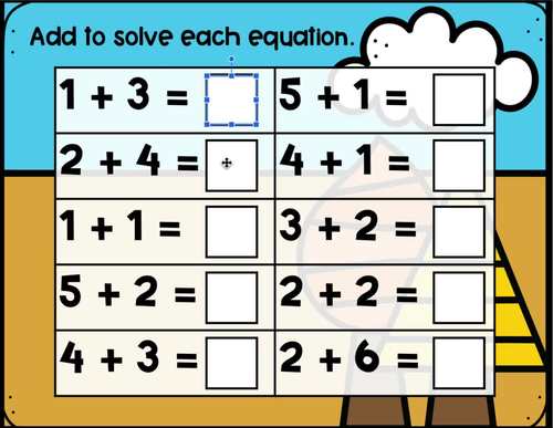 Fact Fluency to 10 Addition and Subtraction Digital Math Worksheets 1st ...