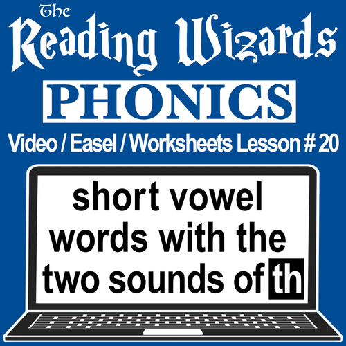 Phonics Two Sounds of TH - Video Worksheets Easel - Reading Wizards #20