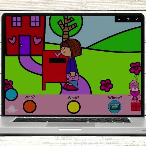 Valentine's Day Boom Cards Speech Therapy WH Questions | GIFs | TpT