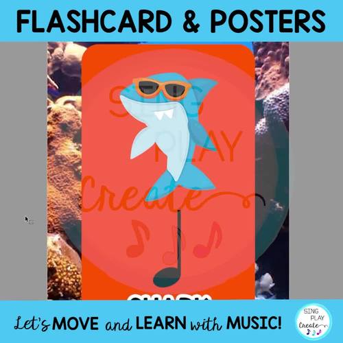 Rhythm Flash Cards, Posters, Activities & Games {Half Note} Ocean Friends