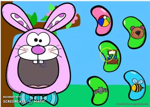 Easter Initial B Feed the Character by One Silly Sausage Speech | TPT