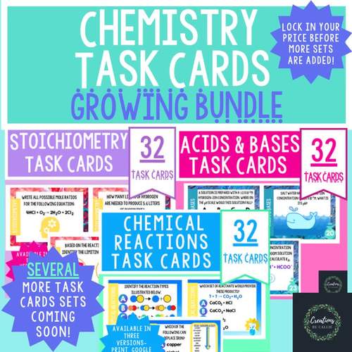 Chemistry Task Cards Bundle by Creations by Callie | TPT