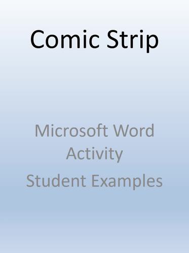 Comic Strip Lesson Activity for Teaching Microsoft Word Skills | TPT