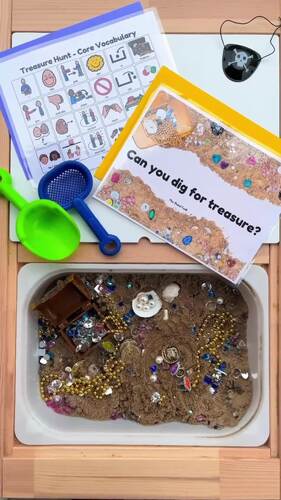 TREASURE HUNT INVITATION TO PLAY, PRINTABLE, SENSORY BIN, PREK ...