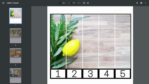 25 Real Photo Sukkot Number Order Puzzles 1-5 by Learning with Ms Pam