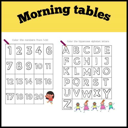 Kindergarten Math and Literacy worksheets: Morning Work or Homework
