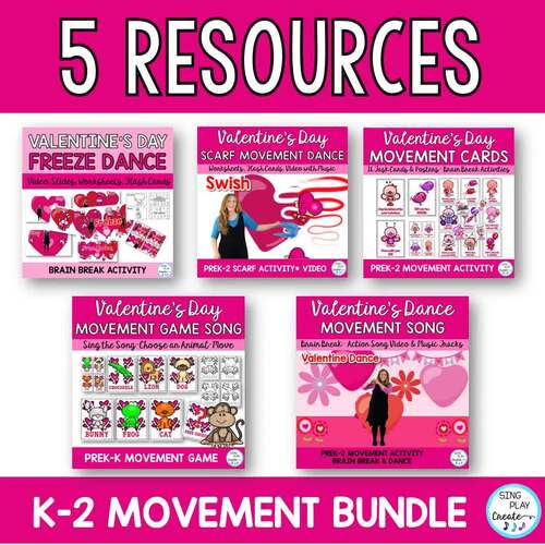 Valentine's Day Music and Movement Activity Bundle: PreK-2 by Sing Play ...