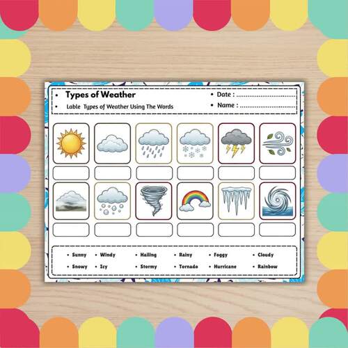 Types of Weather Worksheets | Science & Weather Unit | identify and ...