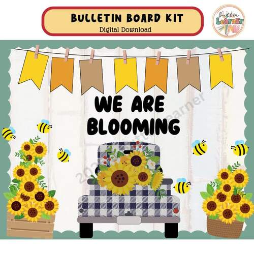 Spring Bulletin Board Decor Kit | We Are Blooming Theme Door Decor ...