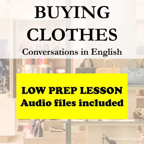 Buying Clothes - Conversation Practice - Adult ESL Newcomer Beginner ...