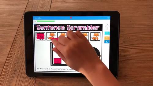 Decodable Sentence Scramblers DIGITAL Boom Cards: CVC Words by Sarah Paul
