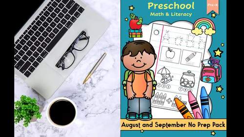 Back To School No Prep Pack ( Preschool ) | August and September Worksheets