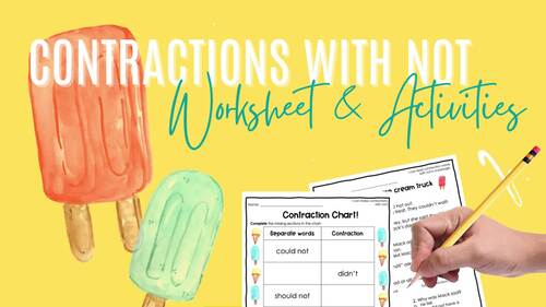 Worksheets Contractions with not by Lit By Learning | TPT